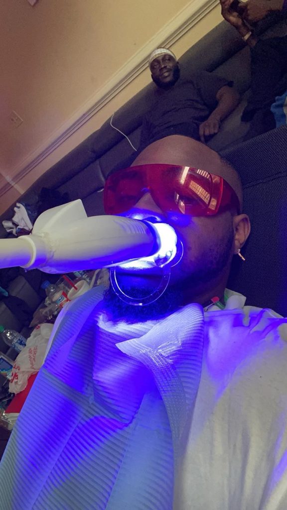 Watch video of Davido undergoing a teeth whitening procedure ...